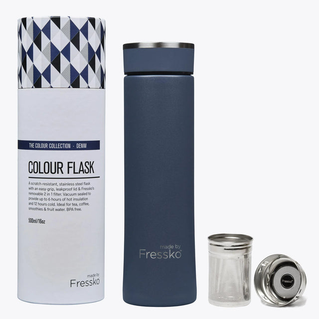 Fressko Infuser Flask 500ml - Denim | Drink Bottle | Stainless Steel ...